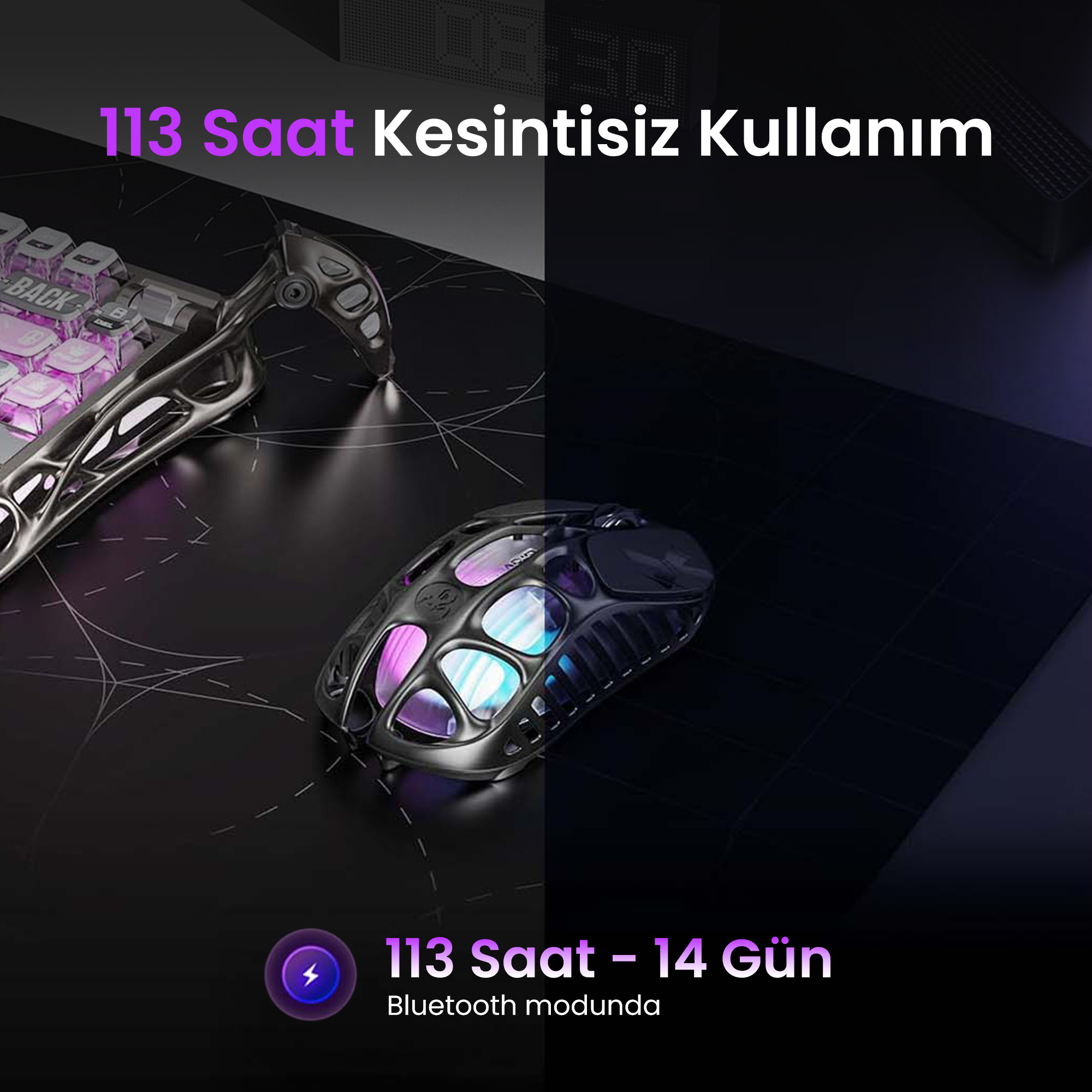GravaStar Mercury XPro RGB 32K DPI Optik Gaming Mouse+8K Dongle ...