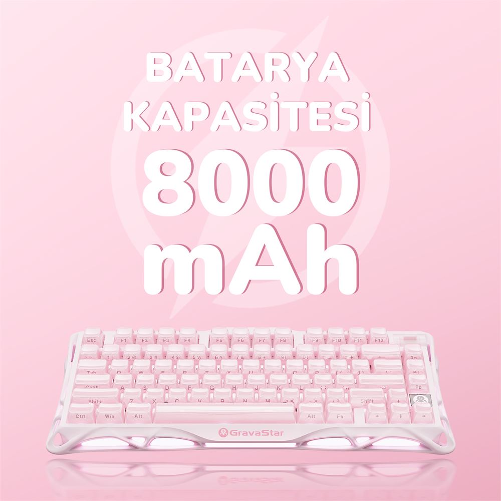 GravaStar Mercury K1 RGB Kablosuz Mekanik Gaming Klavye, İngilizce Q ...