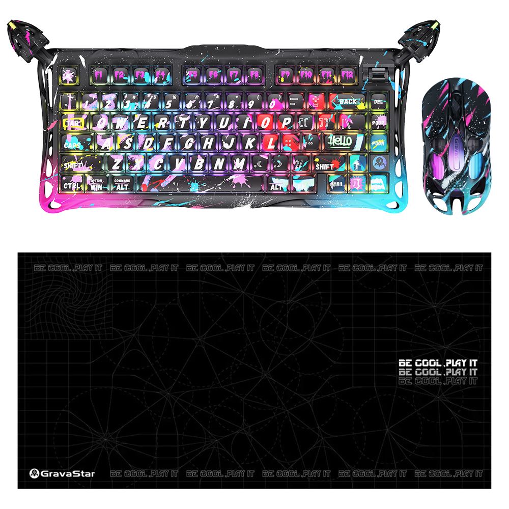 Gravastar V75 Pro Manyetik Kablolu Gaming Klavye, XPro Kablosuz Optik ...